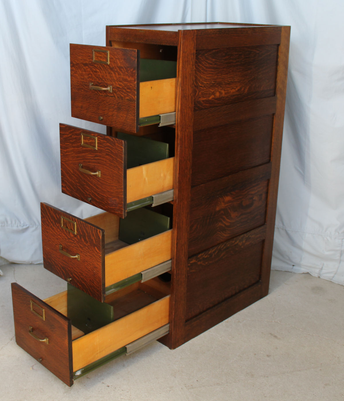 Bargain John's Antiques | Antique Oak Globe File Cabinet - Filing ...