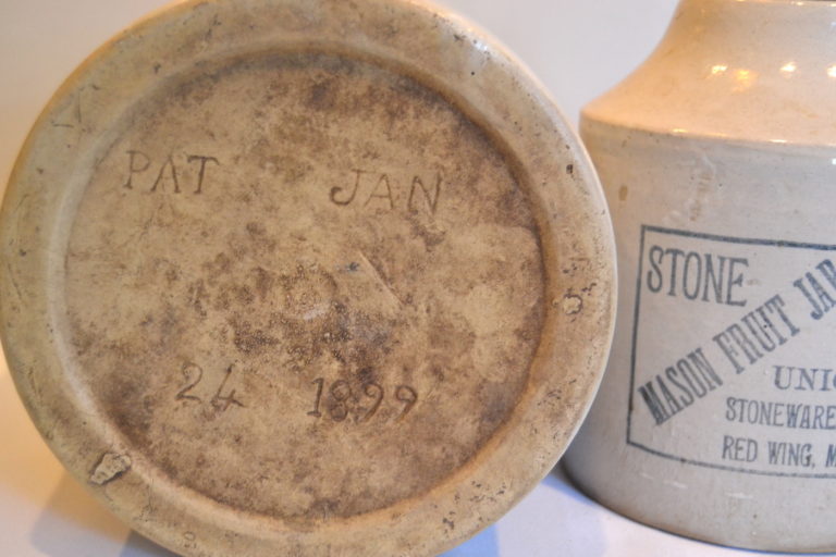 Bargain John's Antiques | Antique Set of Three Mason Stoneware Canning ...