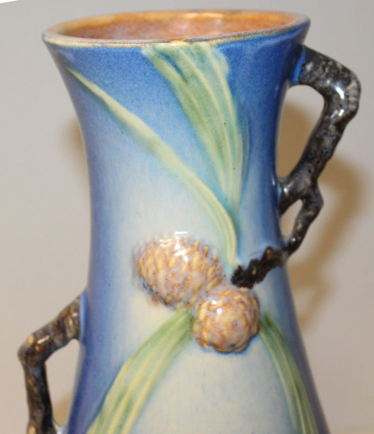 Bargain John's Antiques | Roseville Pottery - Blue Pine Cone 'Pinecone ...
