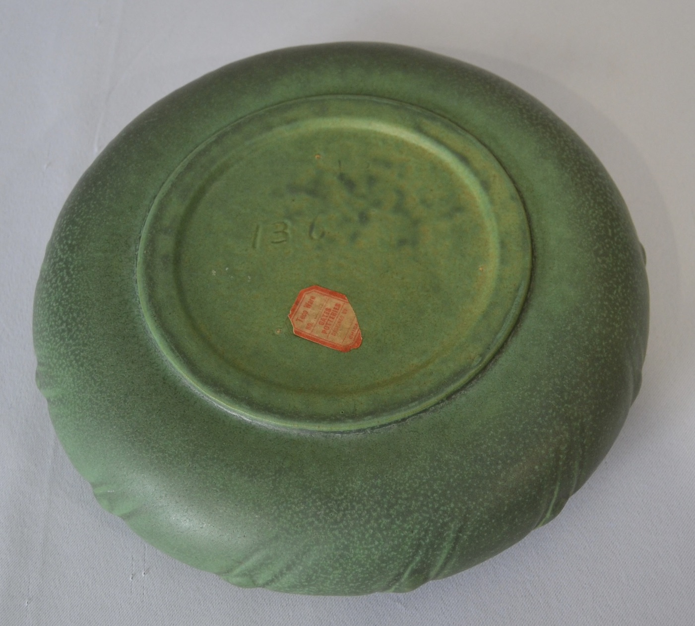 Bargain John's Antiques | Teco Grape Vine Design Low Vase - Art Pottery ...