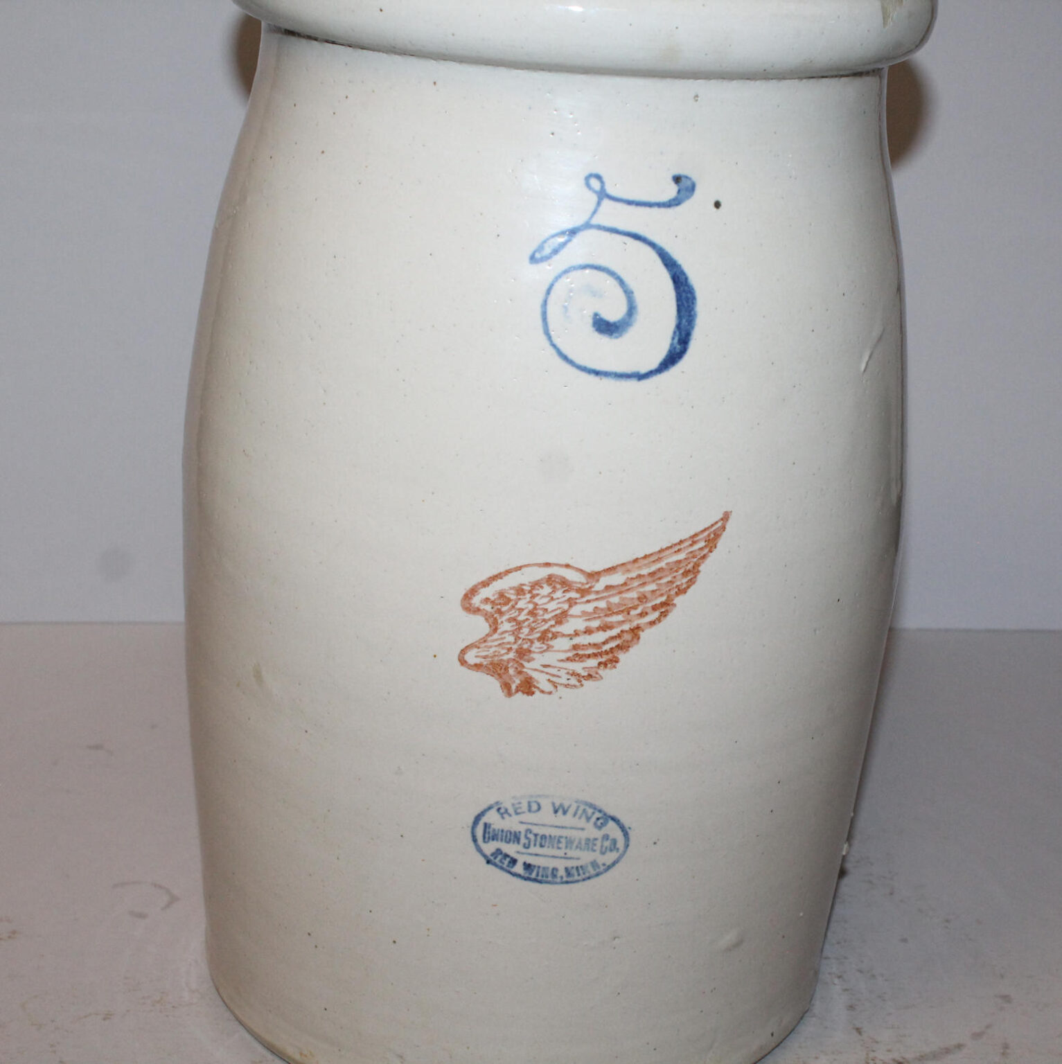 Bargain John's Antiques | Antique 5 Gallon Red Wing Crock Stoneware ...