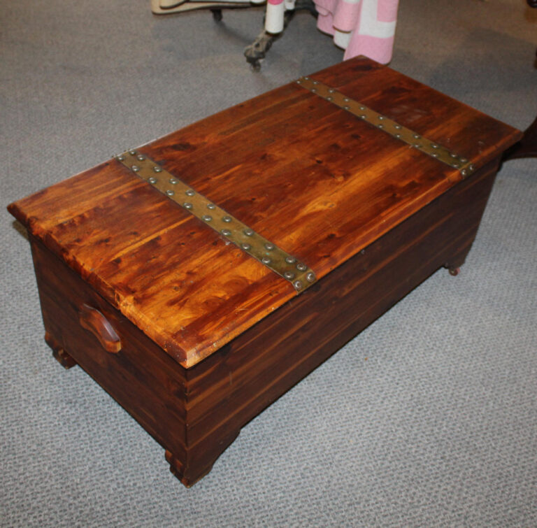 Bargain John's Antiques | Antique Cedar Chest - Copper Metal Bands ...