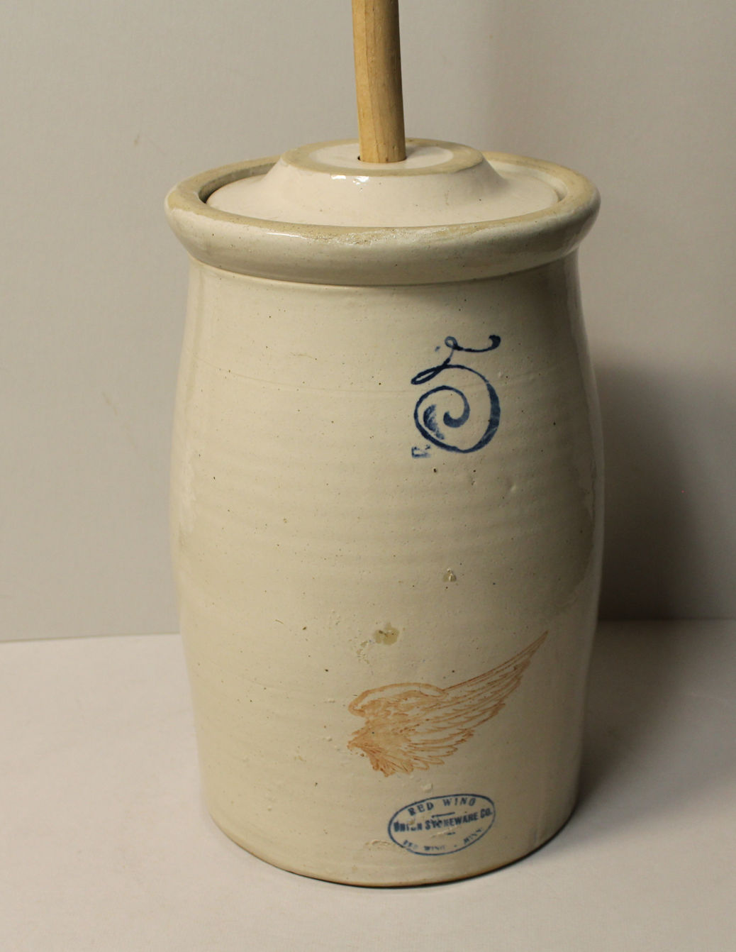 Bargain John's Antiques | Antique 5 Gallon Red Wing Crock Stoneware ...