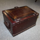 Bargain John's Antiques | Antique Iron Strong Box with Decorative Cast ...