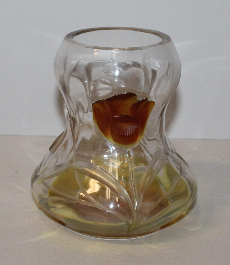 Bargain John's Antiques | Antique Art Glass Marquetry Vase - Moser ...