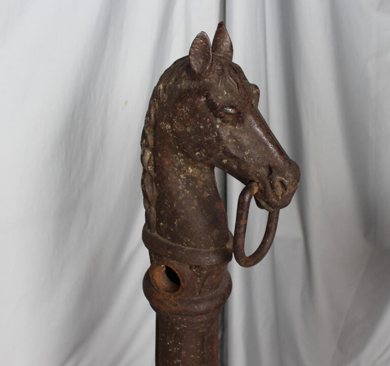 Bargain John's Antiques | Antique Cast Iron Horse Hitching Post Tie ...