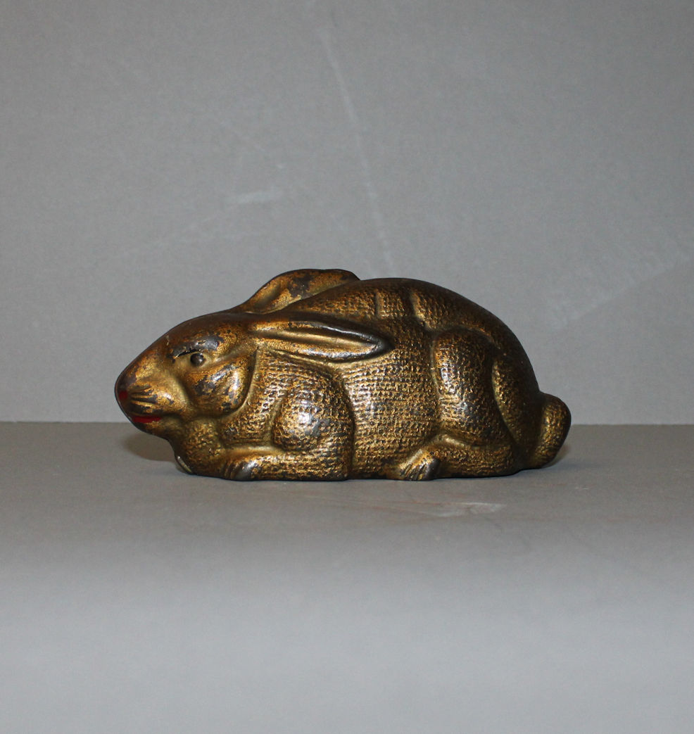Bargain John's Antiques | Antique Reclining or Lying Down Rabbit Coin ...