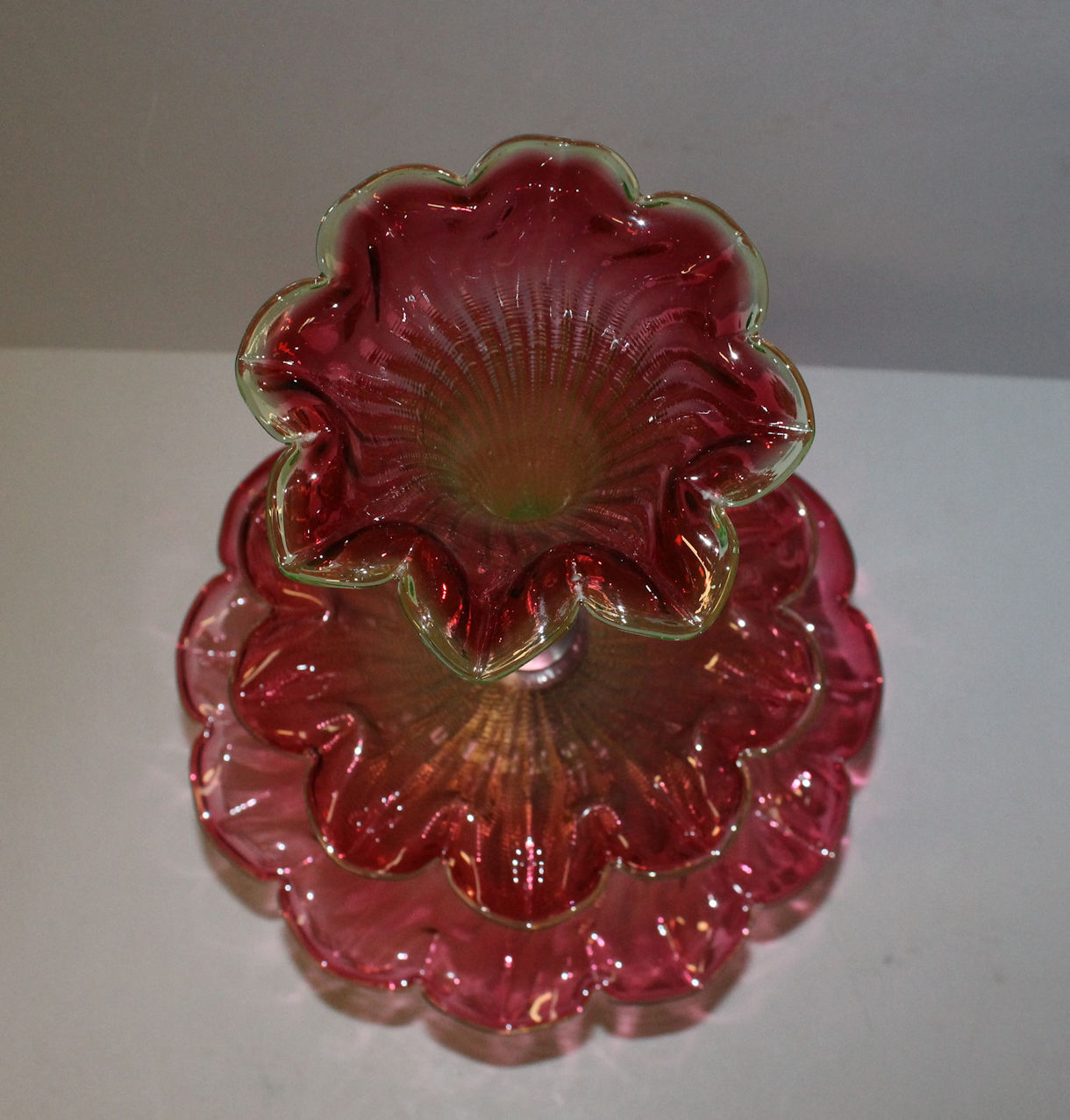 Bargain John's Antiques | Antique Victorian Art Glass Rubina Verde ...