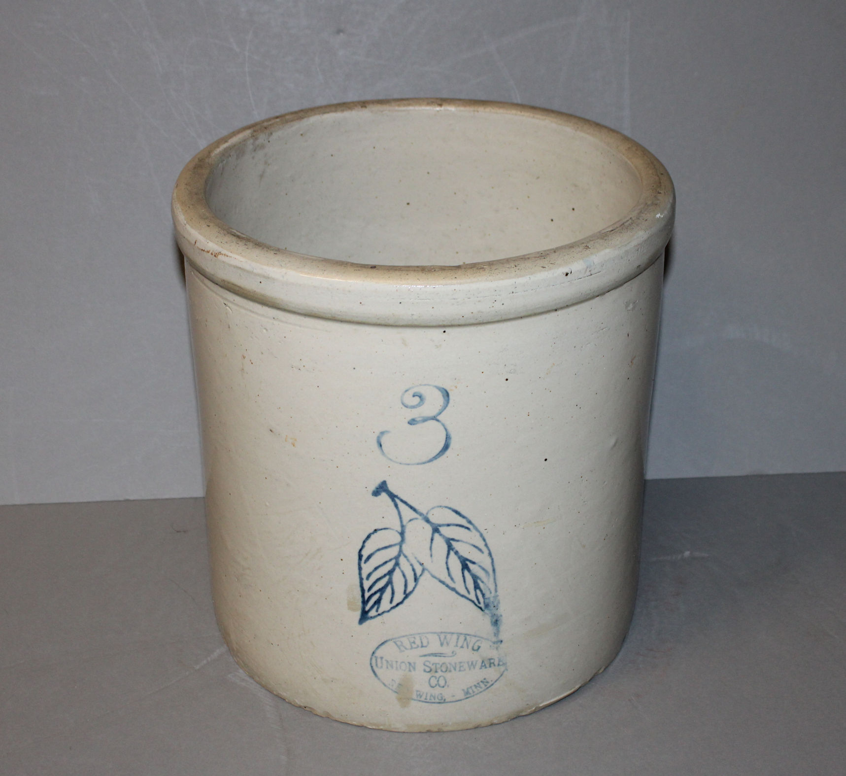 Bargain John's Antiques | Antique 3, 4 and 5 Gallon Birch leaf with ski ...