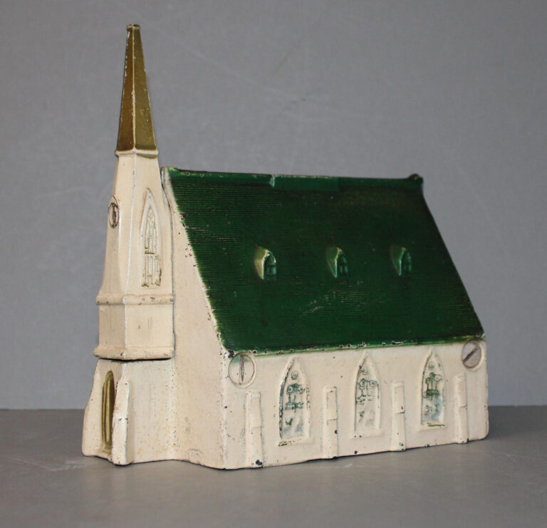 Bargain John's Antiques | Antique Cast Iron New England Steeple Church ...
