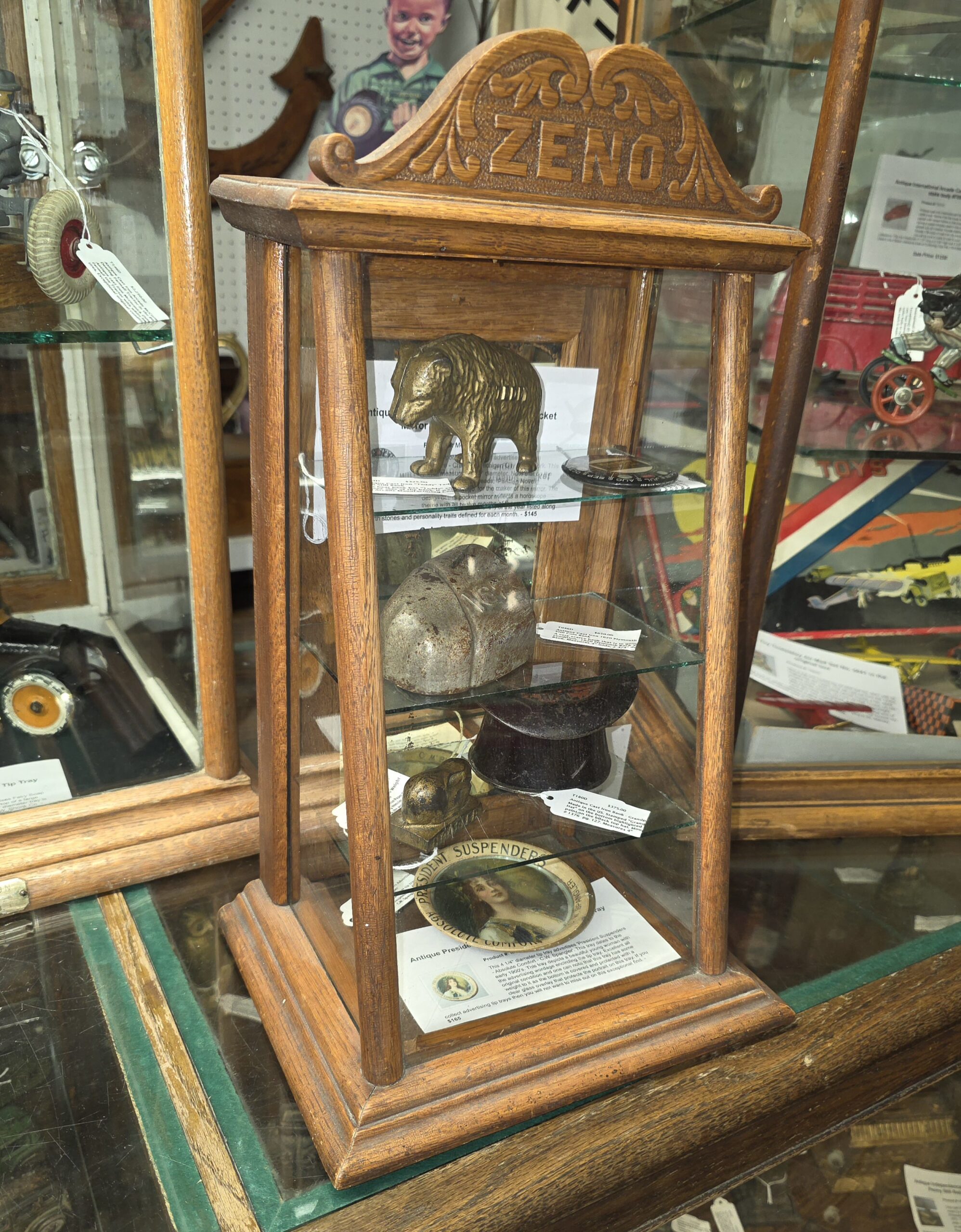 Bargain John's Antiques | Antique Country Store Oak Counter top ...